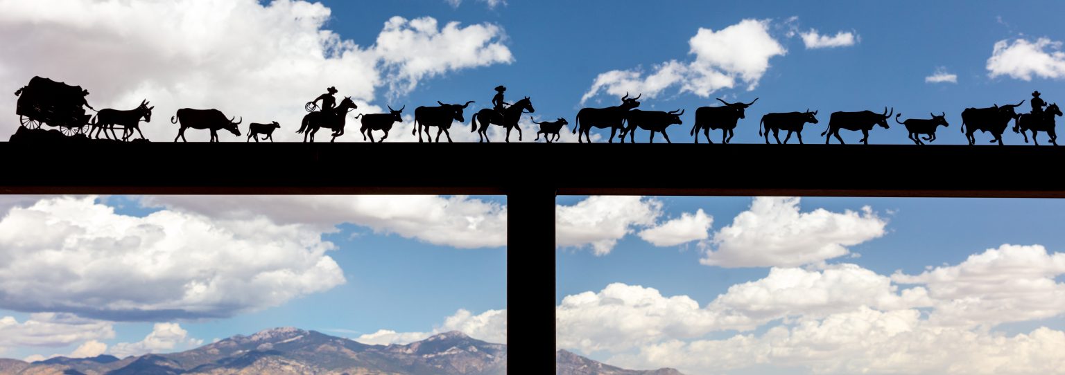 Metal Silhouette of Cowboys on a Cattle Drive - Duncan.co